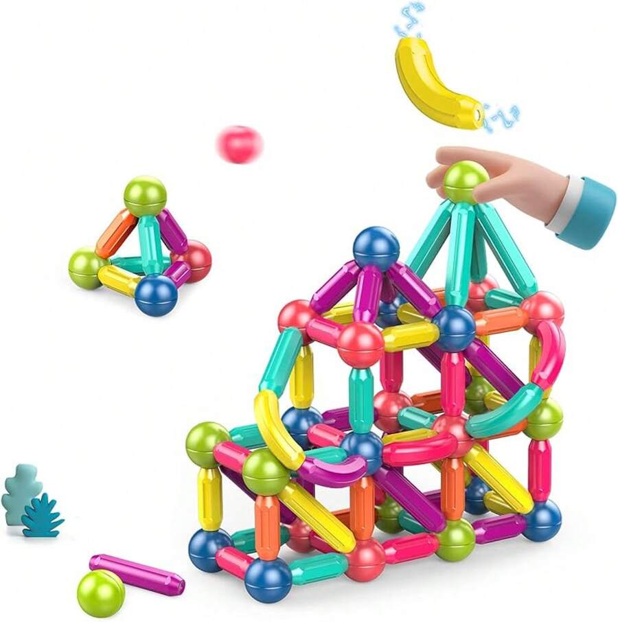 Magnetic Balls And Rods Set Building Blocks Magnets Kids,Learning ...