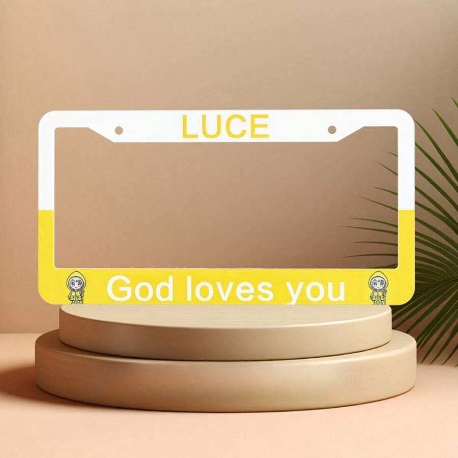 1pc Aluminum License Plate Frame - Vatican Flag Design With "God Loves ...