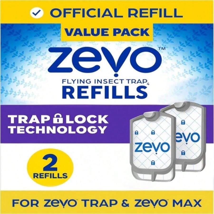 Zevo Plug-In Bug Trap Refills – 2 Refill Cartridges For Indoor Use ...