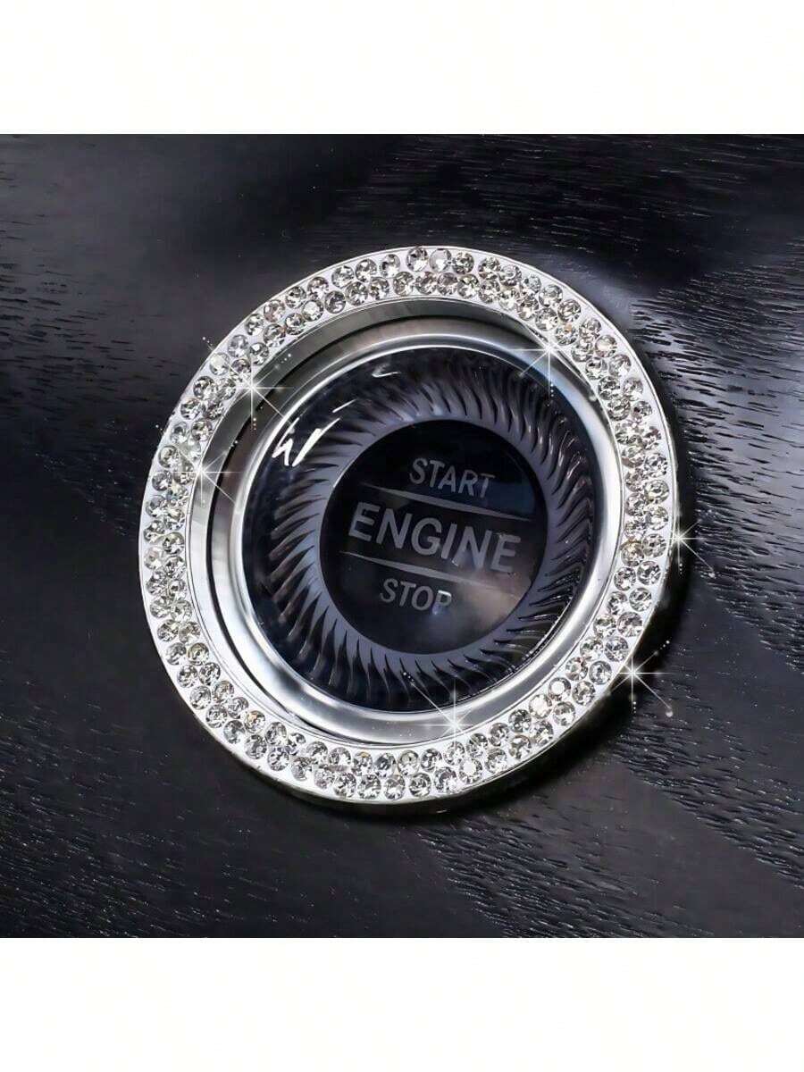 Car Crystal Rhinestone Ignition Start Button Ring, Automotive Starter ...