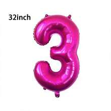 1pc 32/40 Inch Solid Magenta Color Foil Balloon, 0-9 Large Size ...
