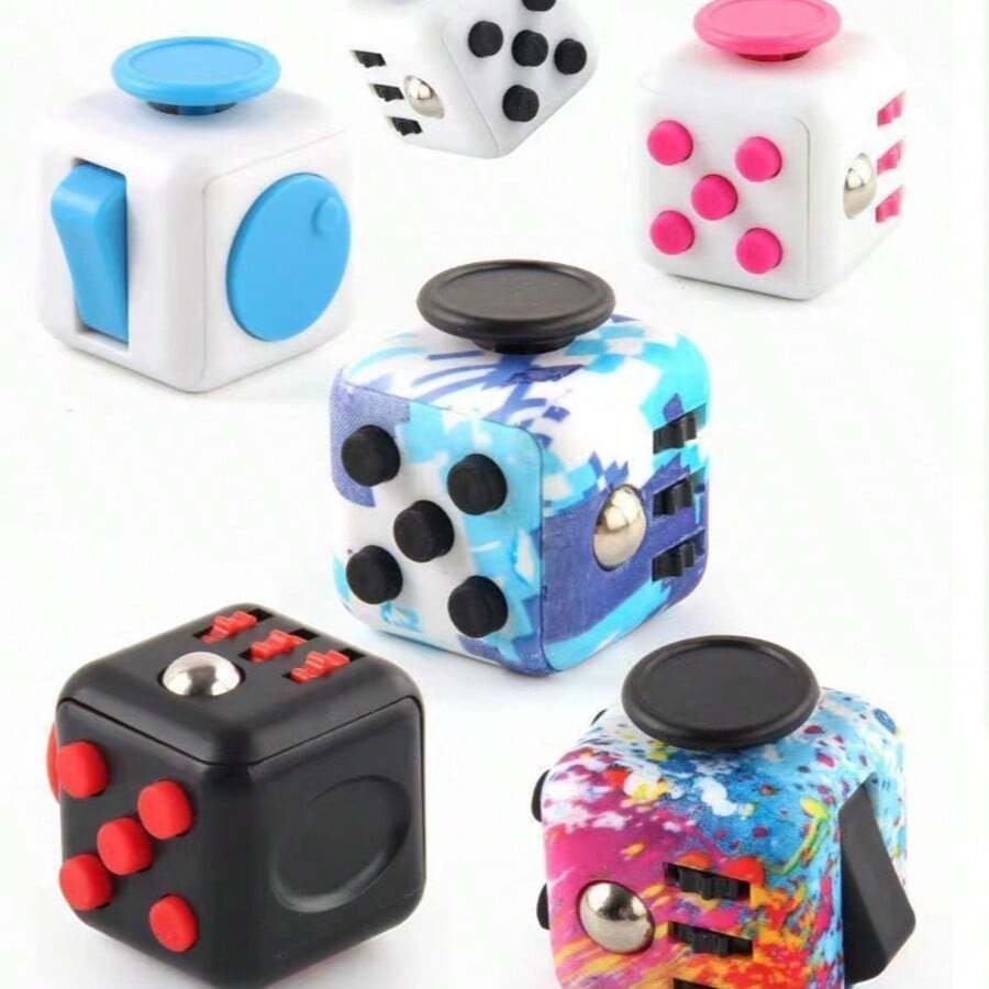 6-Sided Fidget Cube Stress Relief Toy, Fidget Busy Cube, Stress Relief ...
