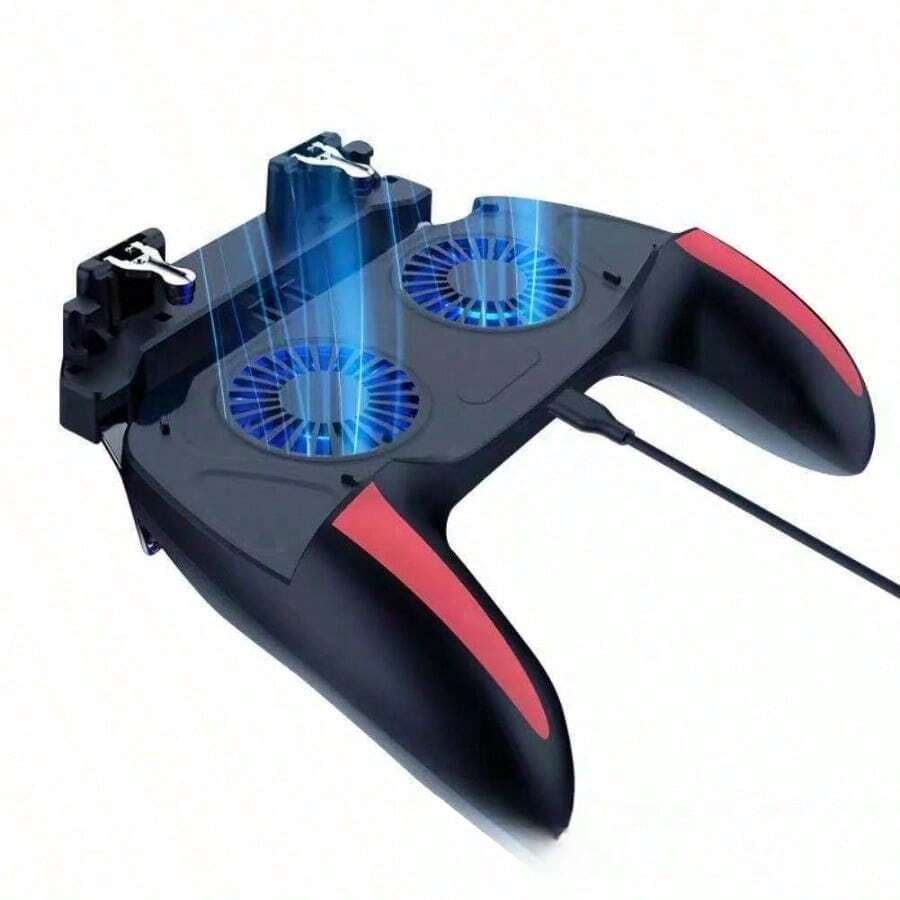 H10 Dual-Fan Gaming Phone Cooler Handle, Semiconductor Cooling Gamepad ...