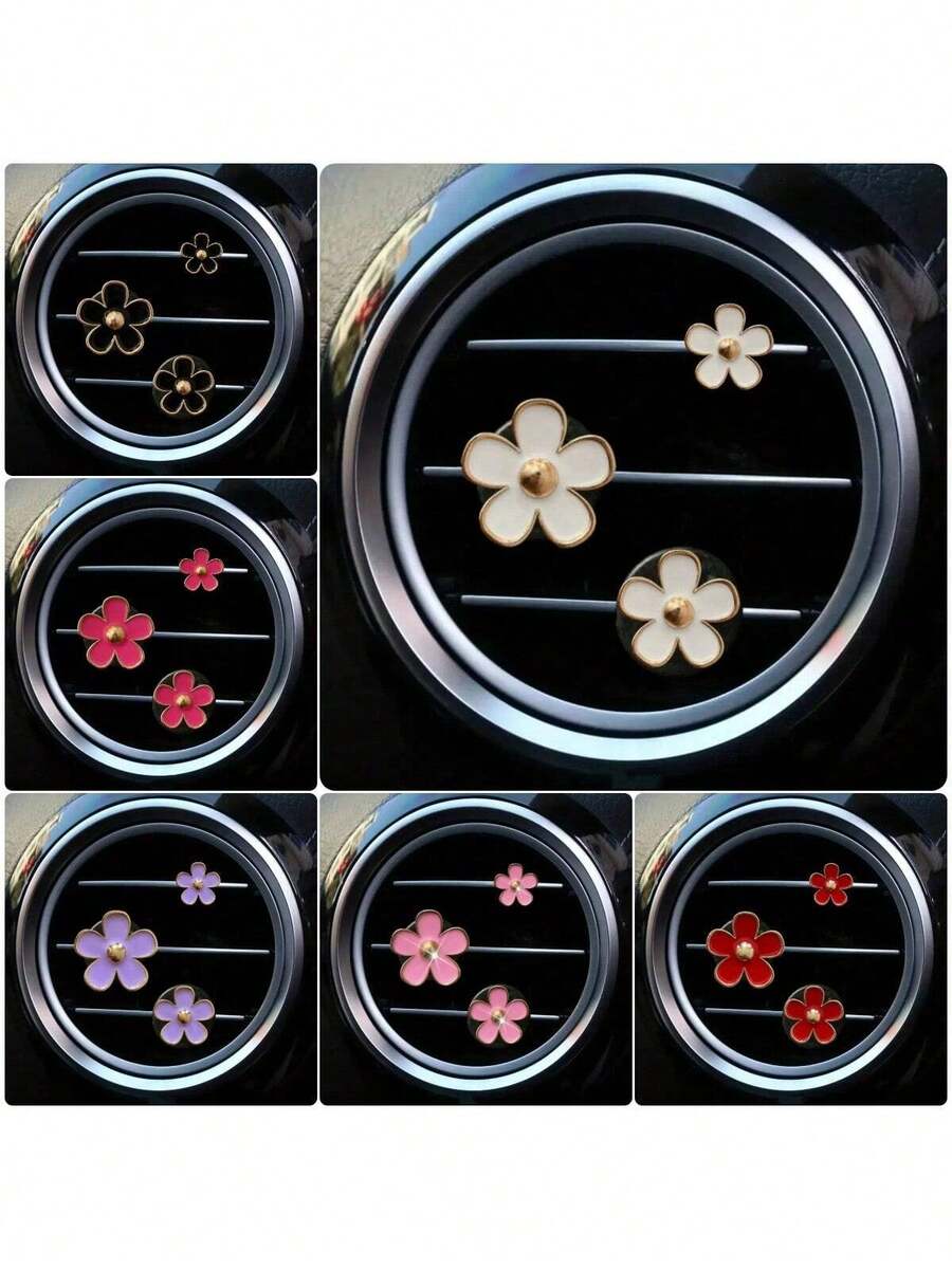 3pcs Colorful Alloy Daisy Car Air Outlet Aromatherapy Decoration Clip ...