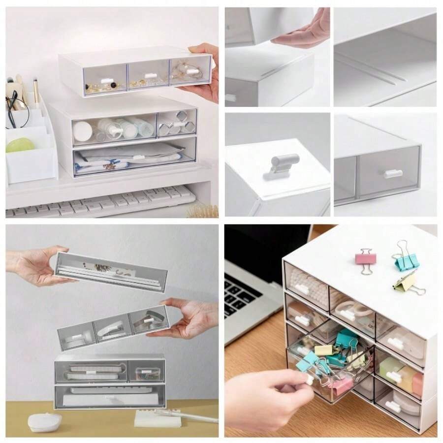 Desk Organizer - Stackable Storage Drawers, Desk Drawer Organizer Small ...