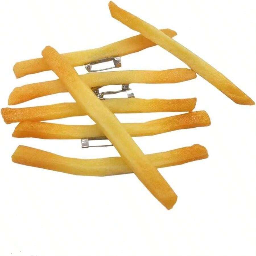 2pc Imitation Fries Brooch Pin Set - Creative Artificial Food Accessory ...