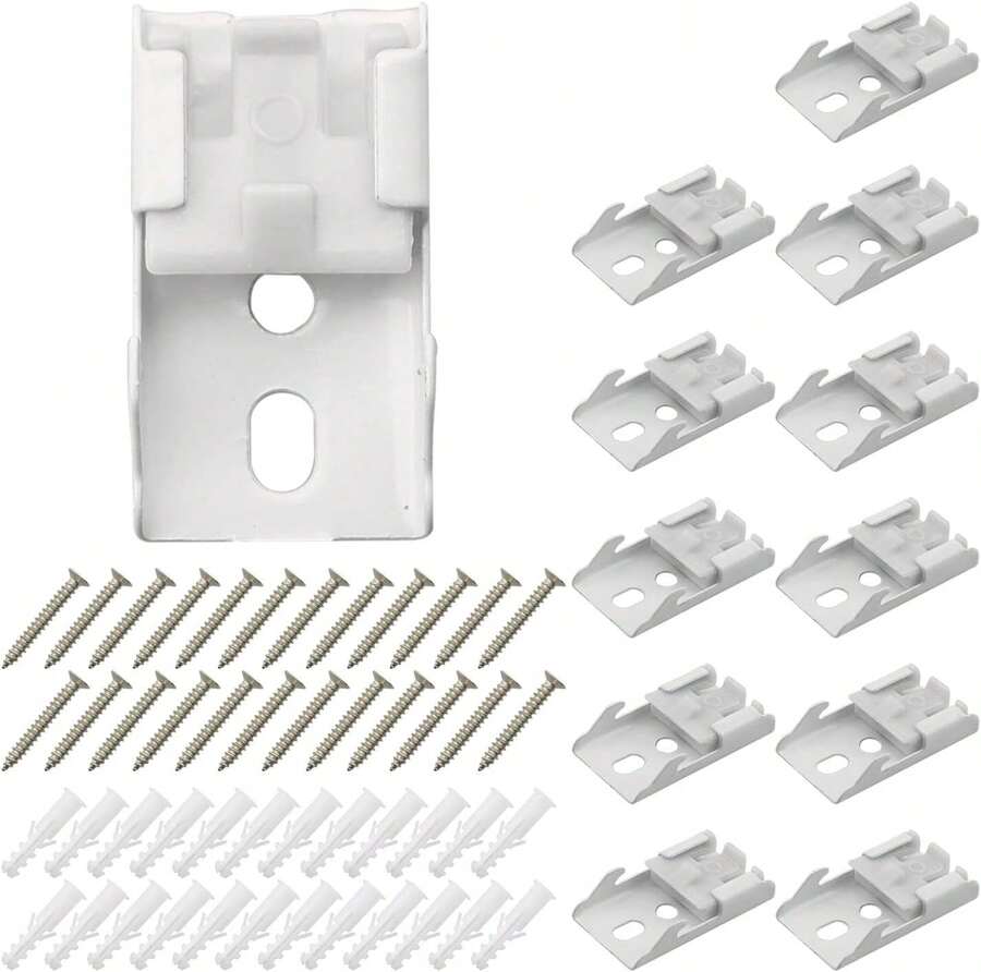 12pcs Curtain Track Mounting Bracket White Ceiling Mount Brackets 10 ...