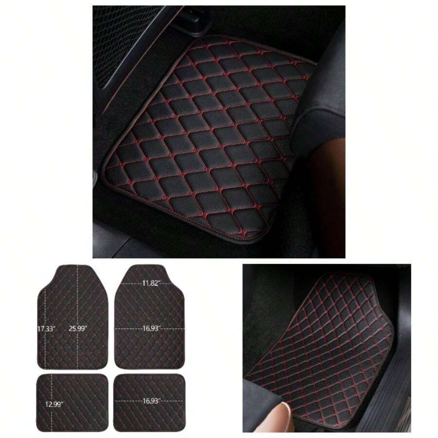 COLINOO Luxury Leather Mats Universal Fit Floor Mats All Weather Mats ...