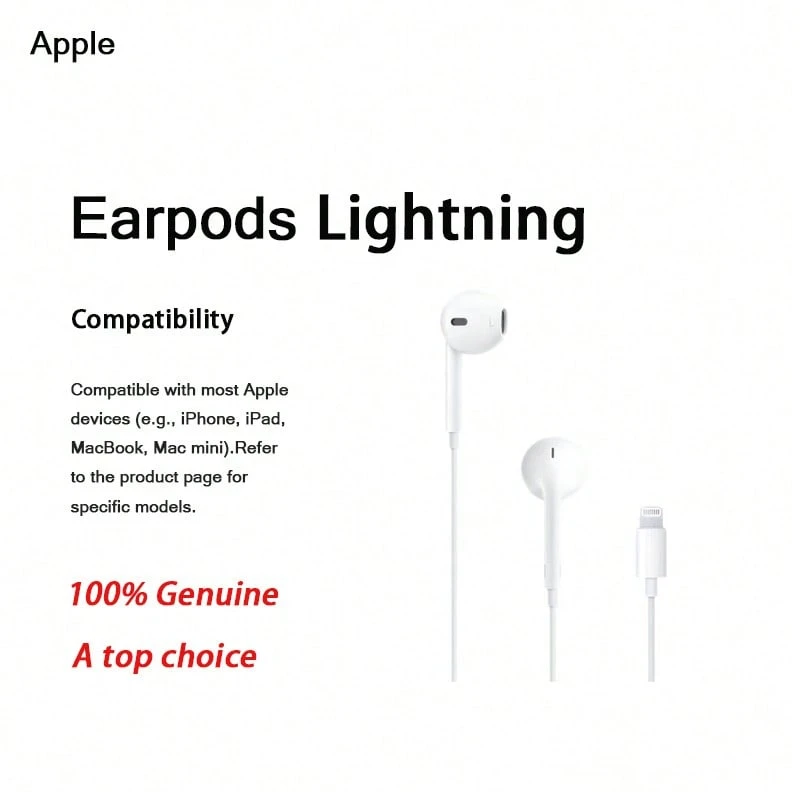 Apple Auriculares con cable Apple EarPods (conector Lightning), modelo ...