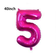 1pc 32/40 Inch Solid Magenta Color Foil Balloon, 0-9 Large Size ...