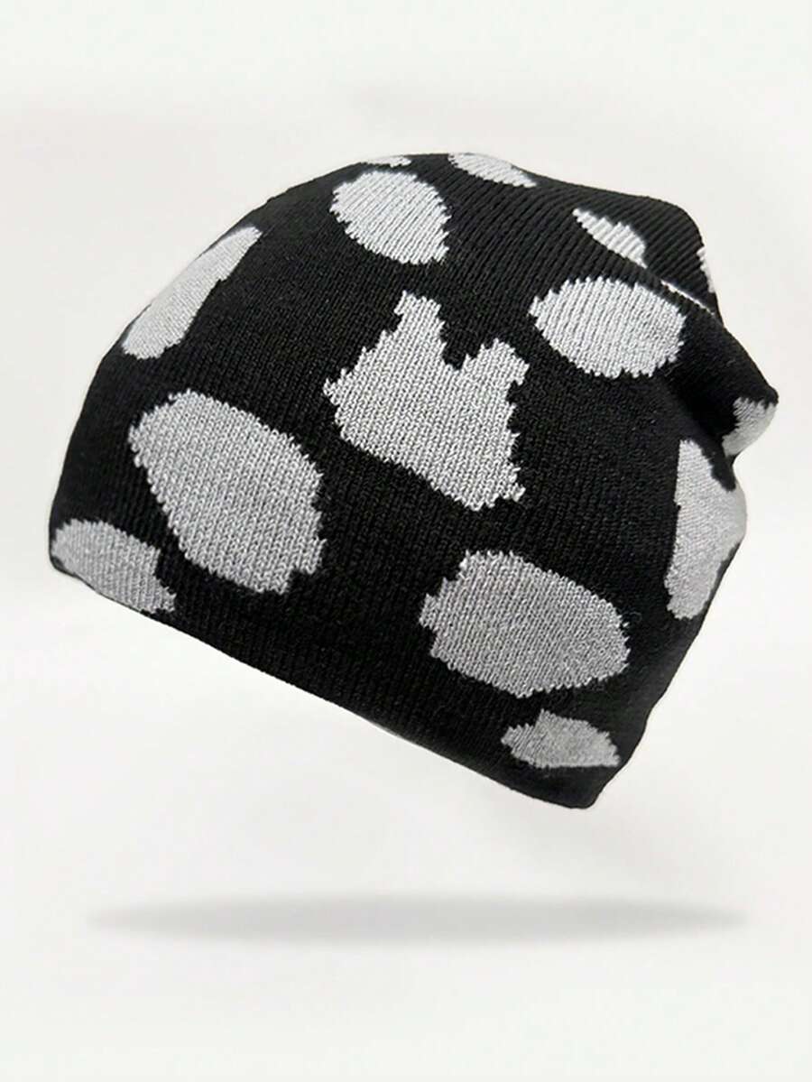 1pc Men's Brimless Beanie, Colorblock Jacquard Knit Streetwear Skullcap ...