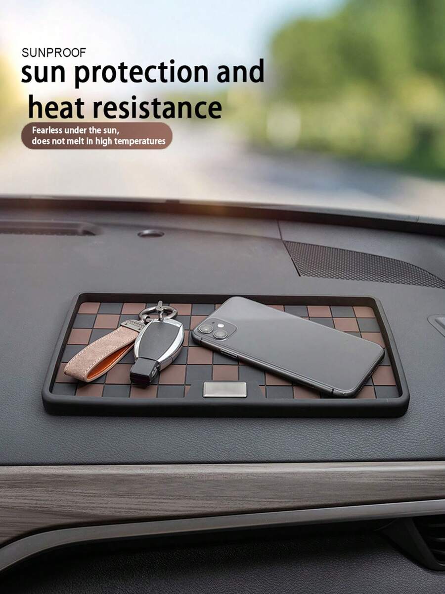 1pc Car Anti-Slip Mat, Dashboard Storage Pad, Instrument Panel Decor ...
