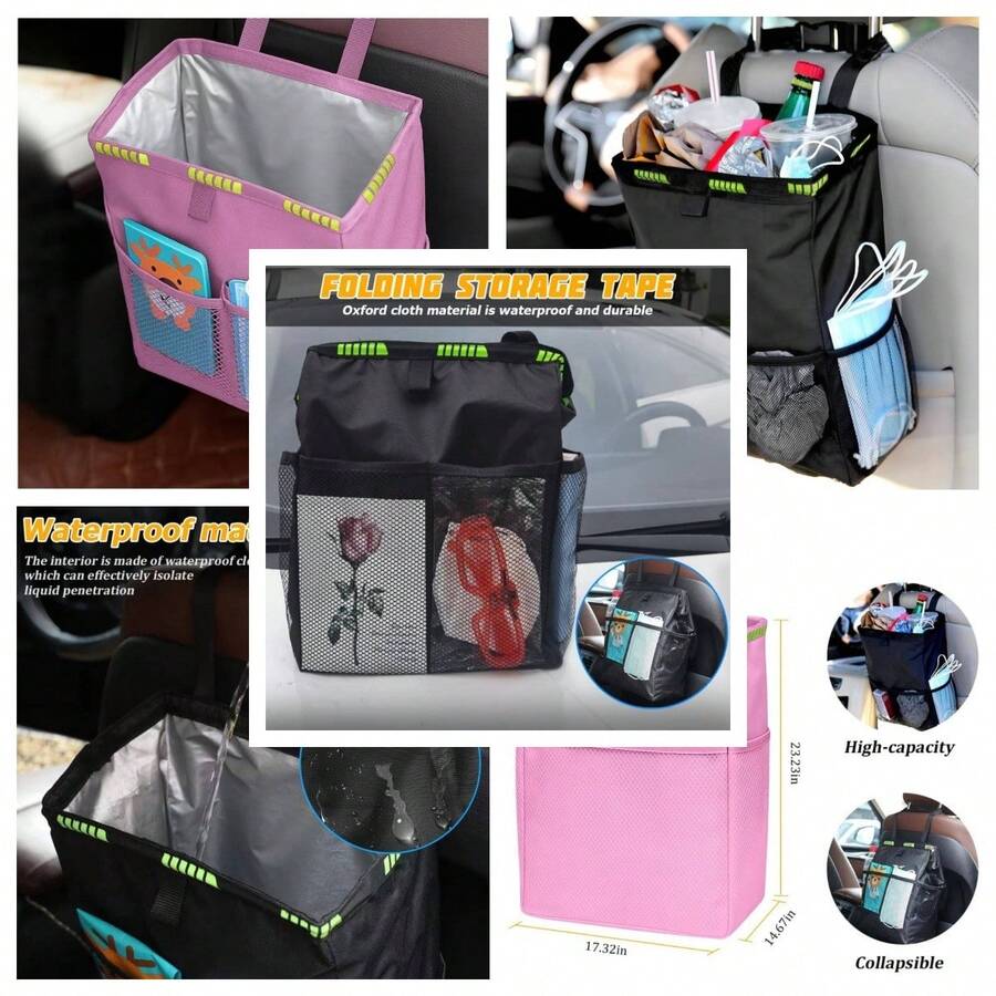 Car Trash Bag, Leak - Proof Large Capacity 3.4 Gallons Hanging Vehicle ...