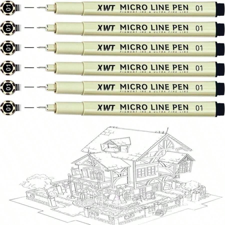 XWT Micro Fineliner Pens 6Pcs 0.25mm/Set, Ultra Fine Fineliner Pen ...