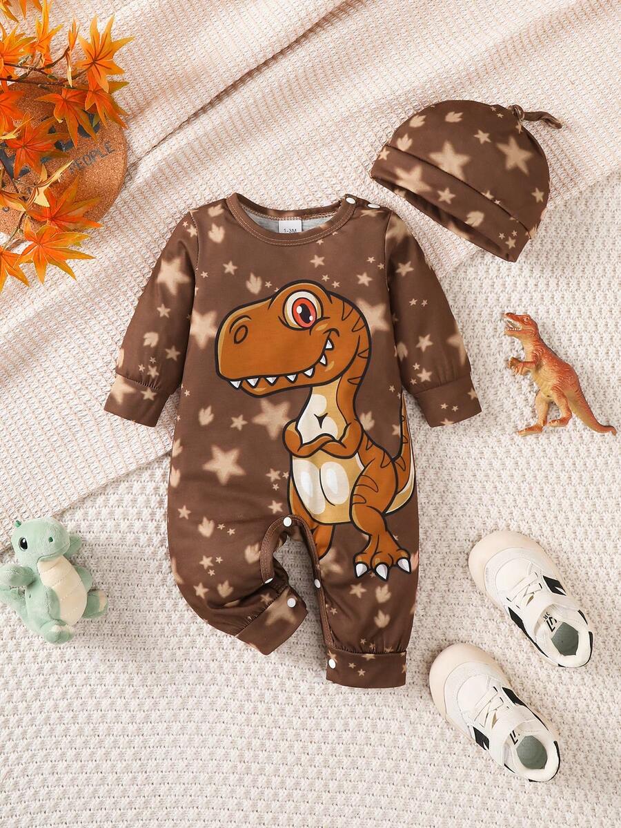 2pcs/Set Toddler Baby Casual Fashion Long Sleeve Romper & Hat Set ...