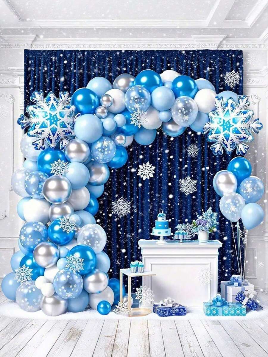 84 piezas Conjunto de globos con forma de corona de arco azul, globos ...