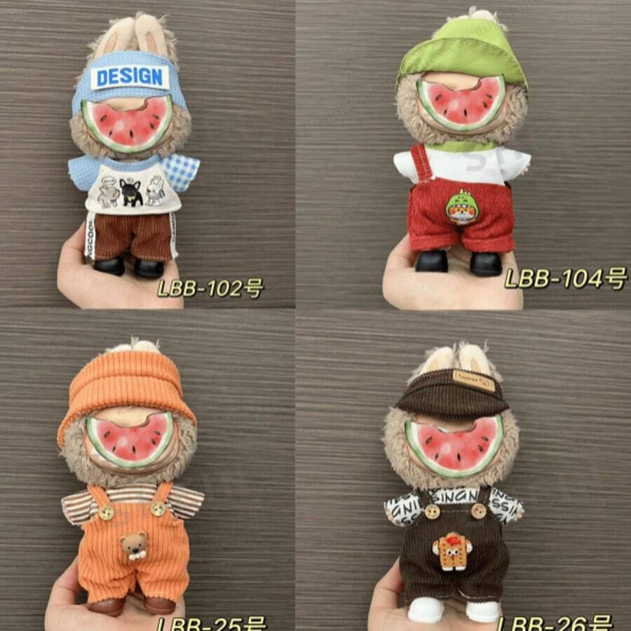 Forlabubu Plush Doll Clothes, Overalls, Dress For Labobo Stuffed Doll ...