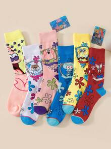 SPONGEBOB 3/7 Pairs Women Socks With Random Cartoon Characters Like ...