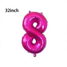 1pc 32/40 Inch Solid Magenta Color Foil Balloon, 0-9 Large Size ...