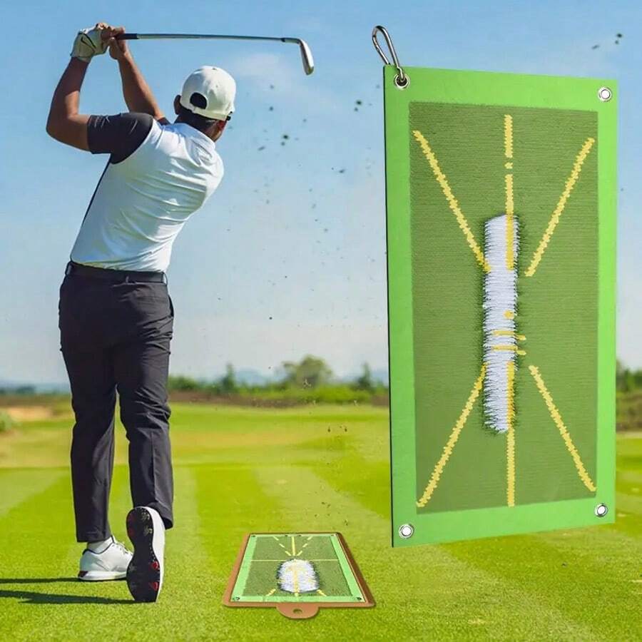 1/2pcs Golf Practice Mat, Swing Pad, Trajectory Mat, Hitting Mat, Golf ...