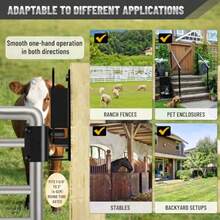 2 Pcs Farm Gate Latch Heavy Duty 2 Way Gate Latch Lockable Livestock ...