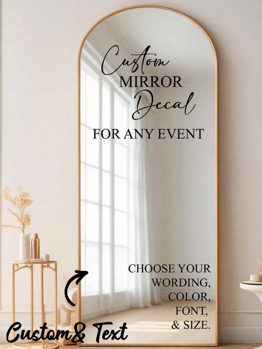 Custom Wedding Mirror Stickers, Welcome To Our Wedding Entrance Sign ...