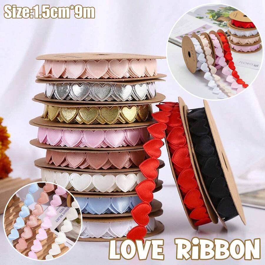 Aimall Valentine's Day Ribbon Set, Heart-Shaped Ribbon, Suitable For ...