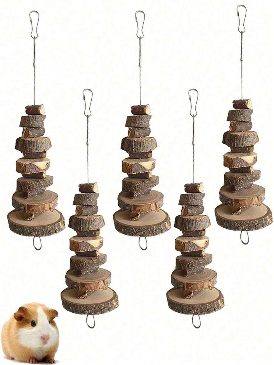 1pc ,Small Animal Chews Toy Natural Apple Wood Block Cage Hanging ...