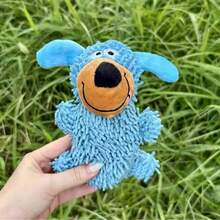 1pc Squeaky Mop Dog Toy, Blue Visible Dog Chew Teeth Cleaning ...