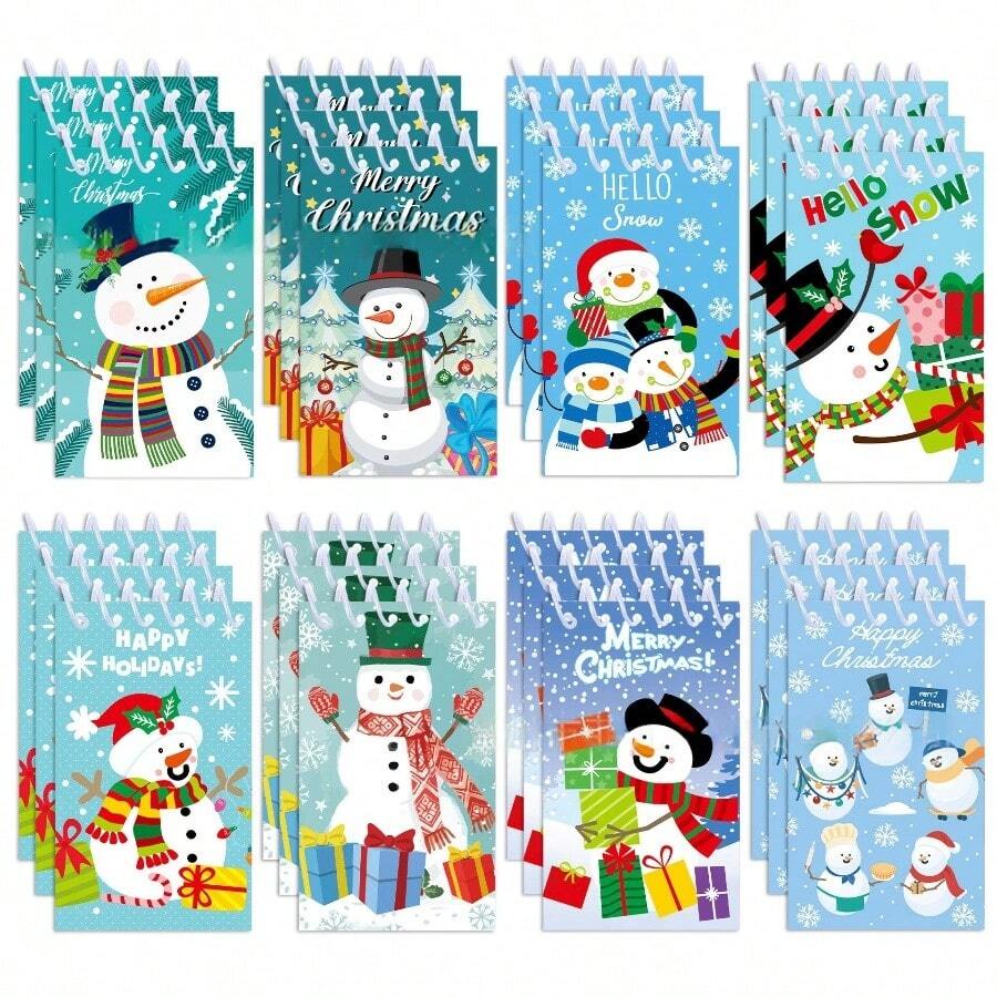 Christmas Snowman Coil Book With Christmas Elements Each Item Has 16 ...