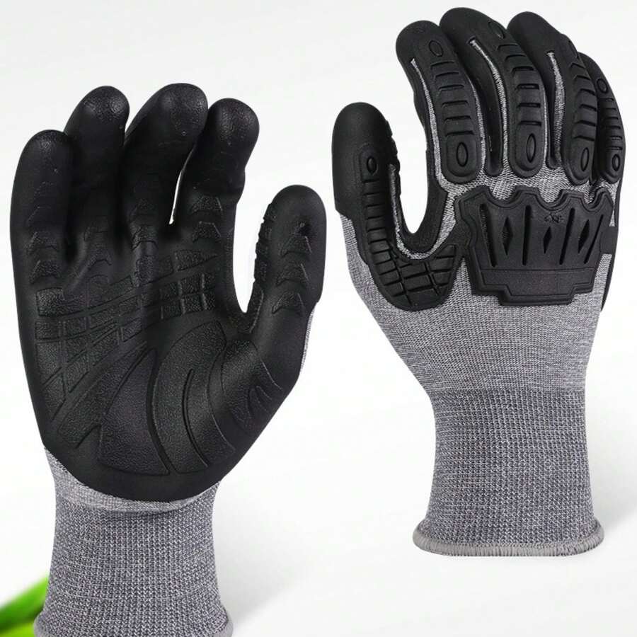 1Pair Mechanical Gloves Back Of Hand Anti-Smash Palm Non-Slip Strong ...