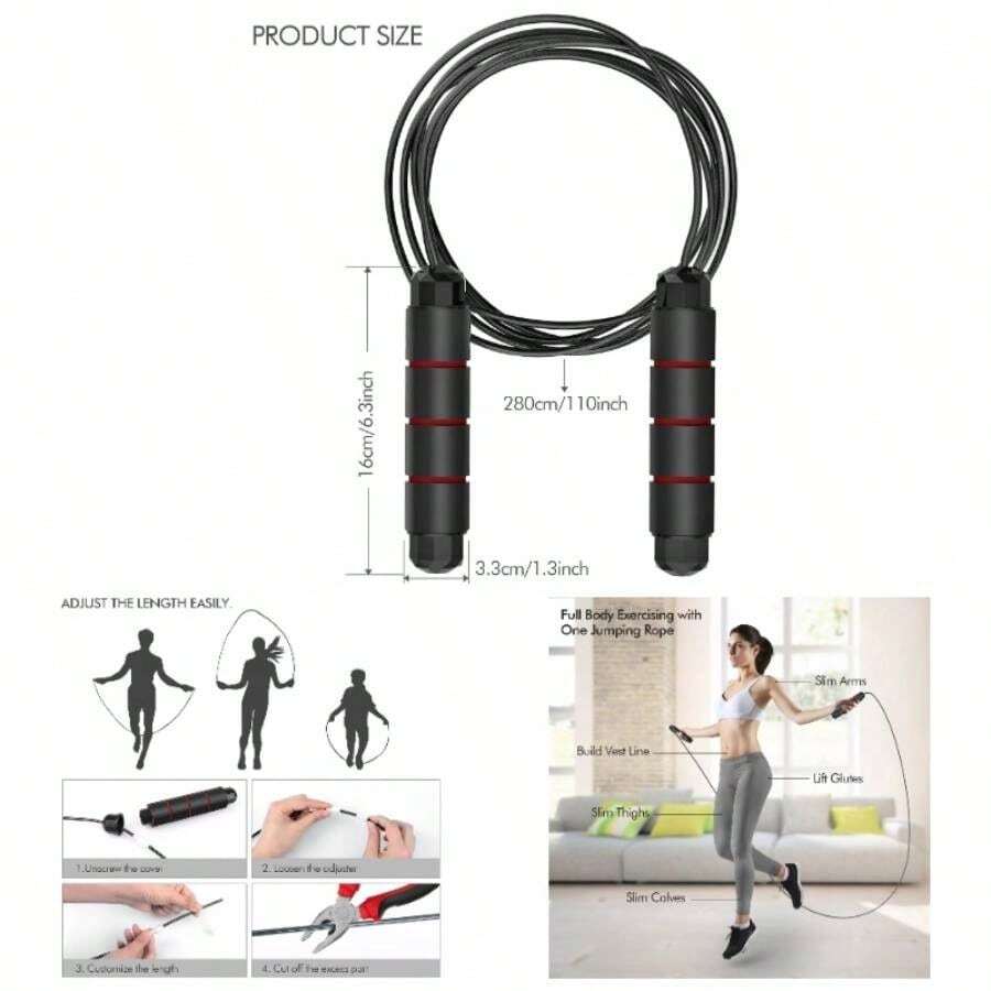 Jump Rope, Adjustable Jumping Rope, Fast Ball Bearings Skipping Ropes ...