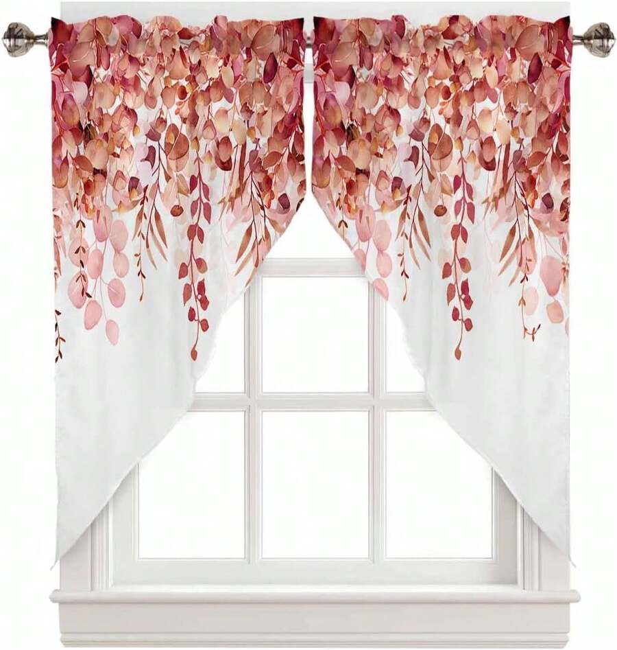 Swag Curtain Valances Red Eucalyptus Short Swag Topper For Small ...