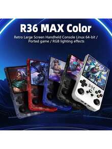 R36MAX Retro Handheld Console, 128G Built-In Memory Card, 4 Inch IPS ...