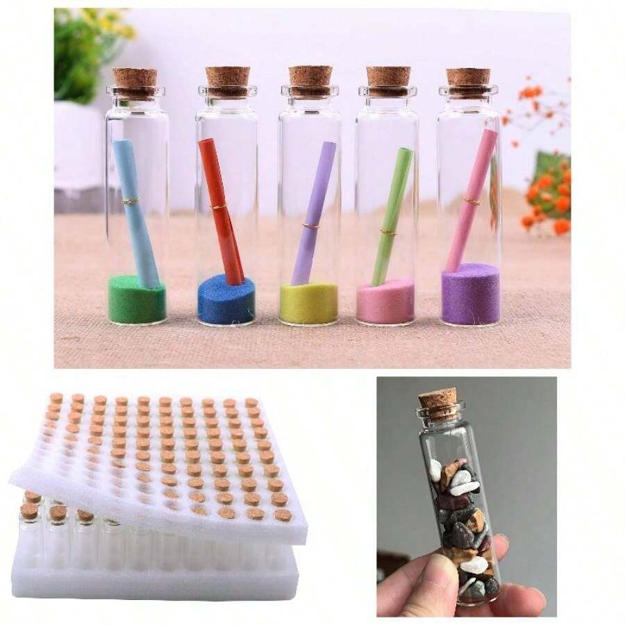 Sets Of 20ml Glass Bottles With Cork Stopper, Small Jars Tiny Glass ...