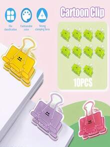 12/24pcs Colorful Cartoon Acrylic Clips, Office Supplies File Organizer ...