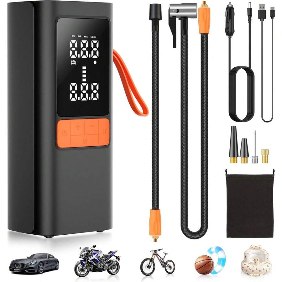 Tire Inflator Portable Air Compressor, 150PSI&12V DC Air Pump For Car ...