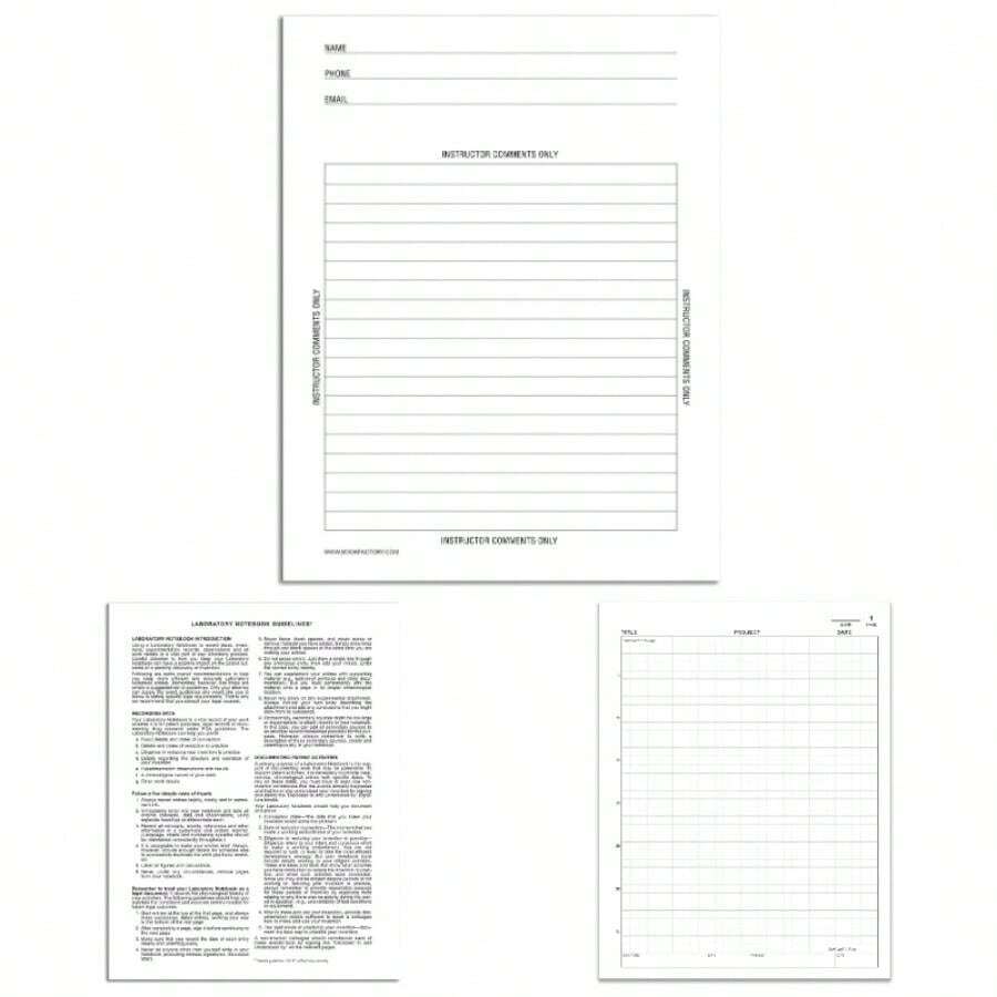 Carbonless Chemistry Lab Notebook - 50 Sets Of Pages 8.5 X 11 ...