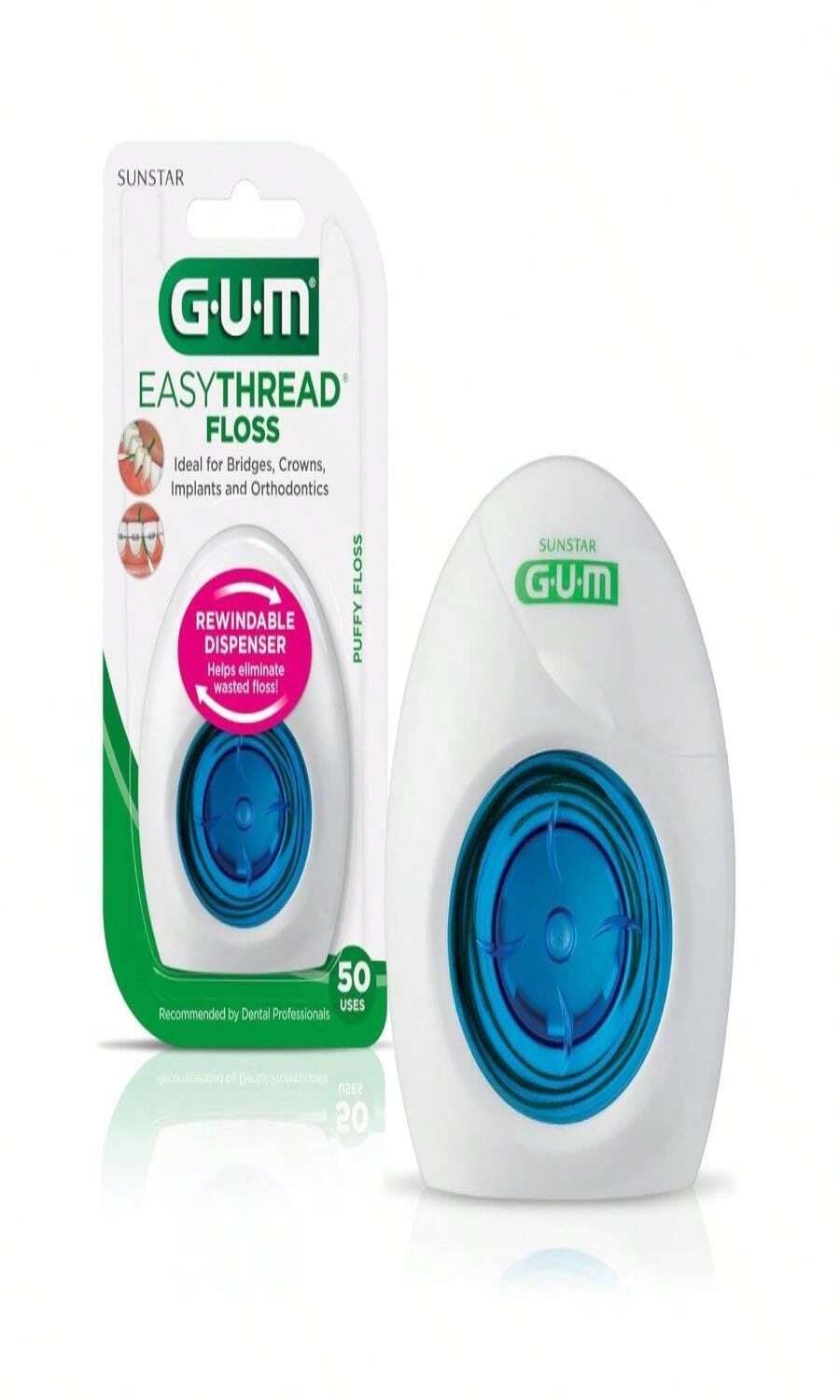GUM EasyThread Threader Floss - Expanding Dental Floss For Braces ...