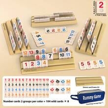 1 Set Large Rummy Number Card Game Set, Includes 112pcs Large ABS ...