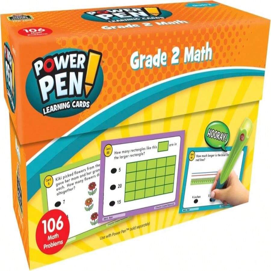 Teacher Created Resources Power Pen Learning Cards: Math, Grade 2, 55 ...