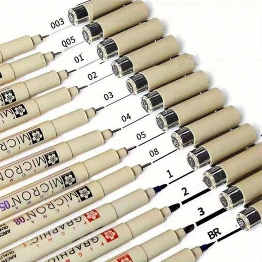 3/5/7/9/11 Pieces Micron Fine Line Pen Archives Black Pen Writing ...