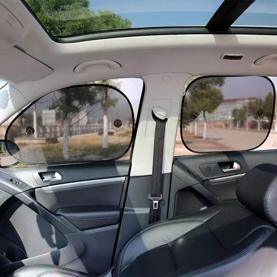 2pcs/Set Car Sun Shades, Universal Nylon Mesh Style Sun Visor, Portable ...