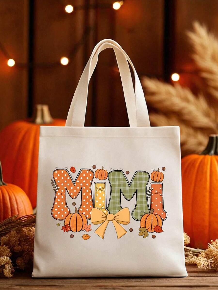 Cute Fall Mimi Tote Bag, Mimi Coquette Bow Tote, Autumn Mom Gifts, Fall ...
