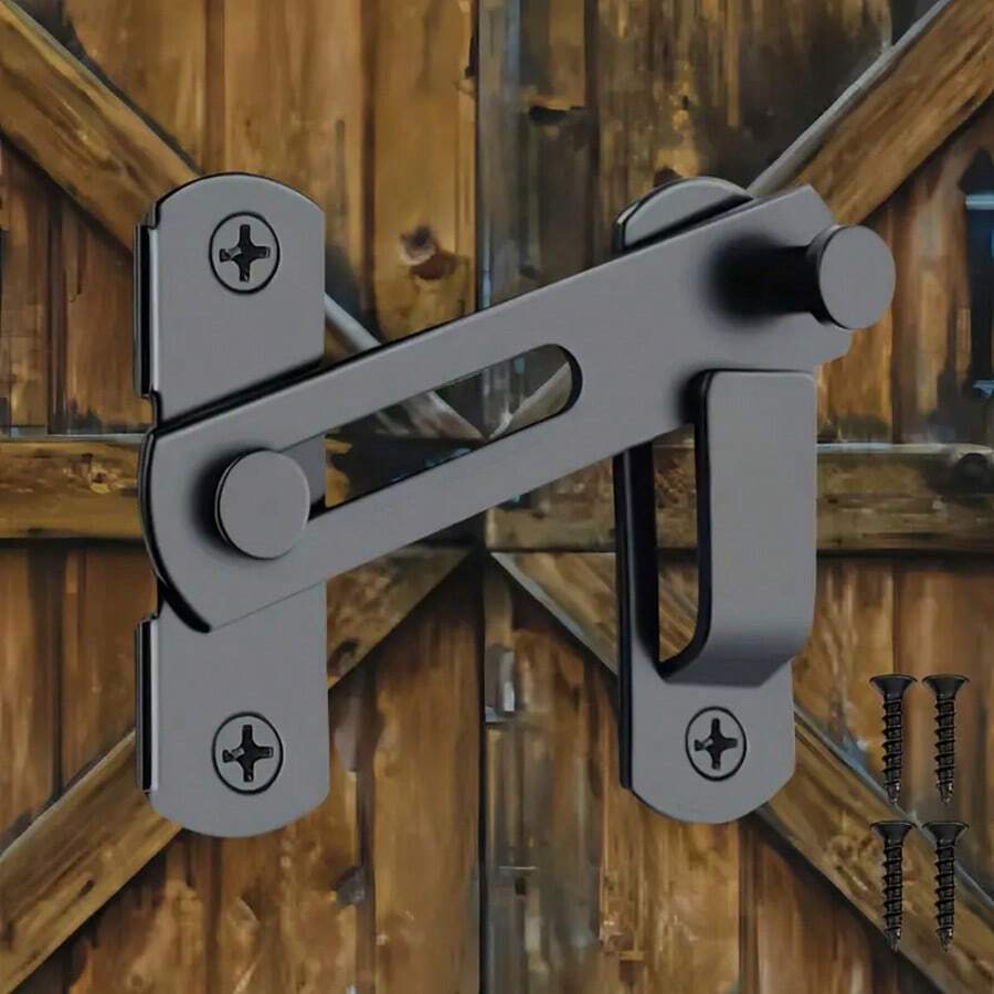 Commercial-Grade Stainless Steel Sliding Barn Door Lock - 180-Degree ...