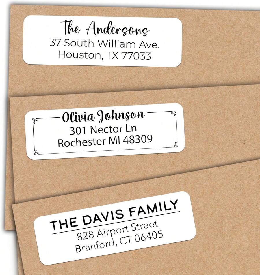 Personalized Return Address Labels - Custom Address Stickers On Sheets (50-1000 Labels) (Black ...