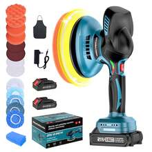 Cordless Car Buffer Polisher W/ 2x2000mAh 21V Batteries, 6 Inch Car ...