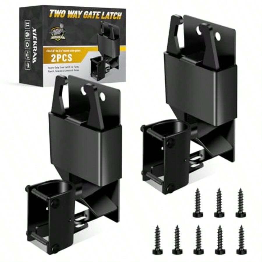 2 Pcs Farm Gate Latch Heavy Duty 2 Way Gate Latch Lockable Livestock ...