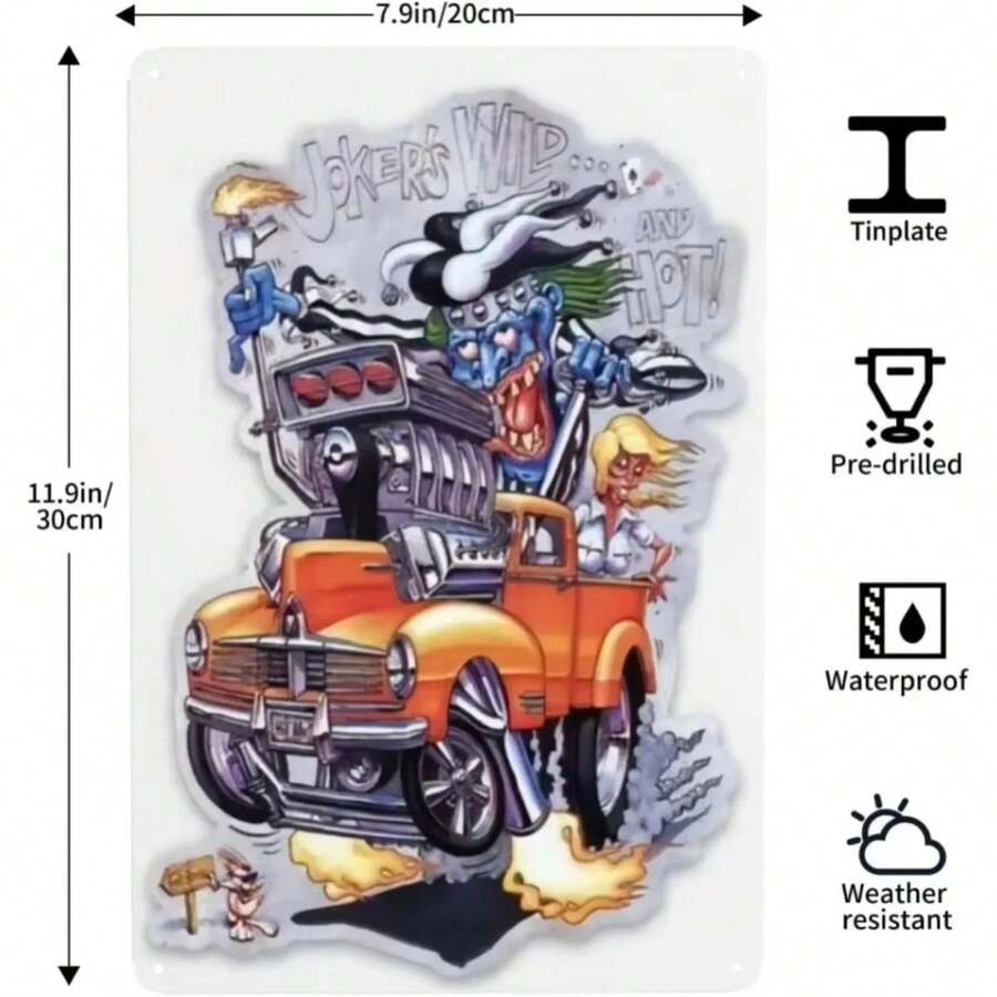 Vintage Rat Fink Metal Sign: Man Cave Wall Decor With Pin - Up Style ...