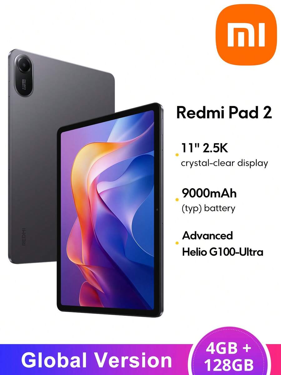 Xiaomi Redmi Pad 2 Tablet Global Version 4GB+128GB MediaTek Helio G100-Ultra Processor Xiaomi ...